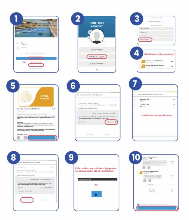 PROCEDURE A SUIVRE POUR RESERVER UN STAGE DE NATATION - Aquavert